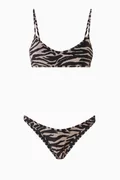 Buy The Attico Multicolour Zebra-print Bikini Set in Lycra Online for ...
