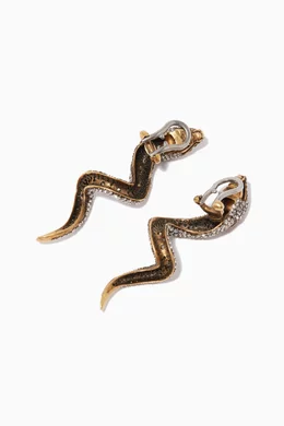 Gold snake earrings gucci store