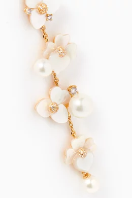 Buy Kate Spade New York White Precious Pansy Linear Earrings in Plated Metal For Women Online Ounass Oman