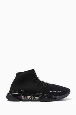 balenciaga black speed lace up sneakers