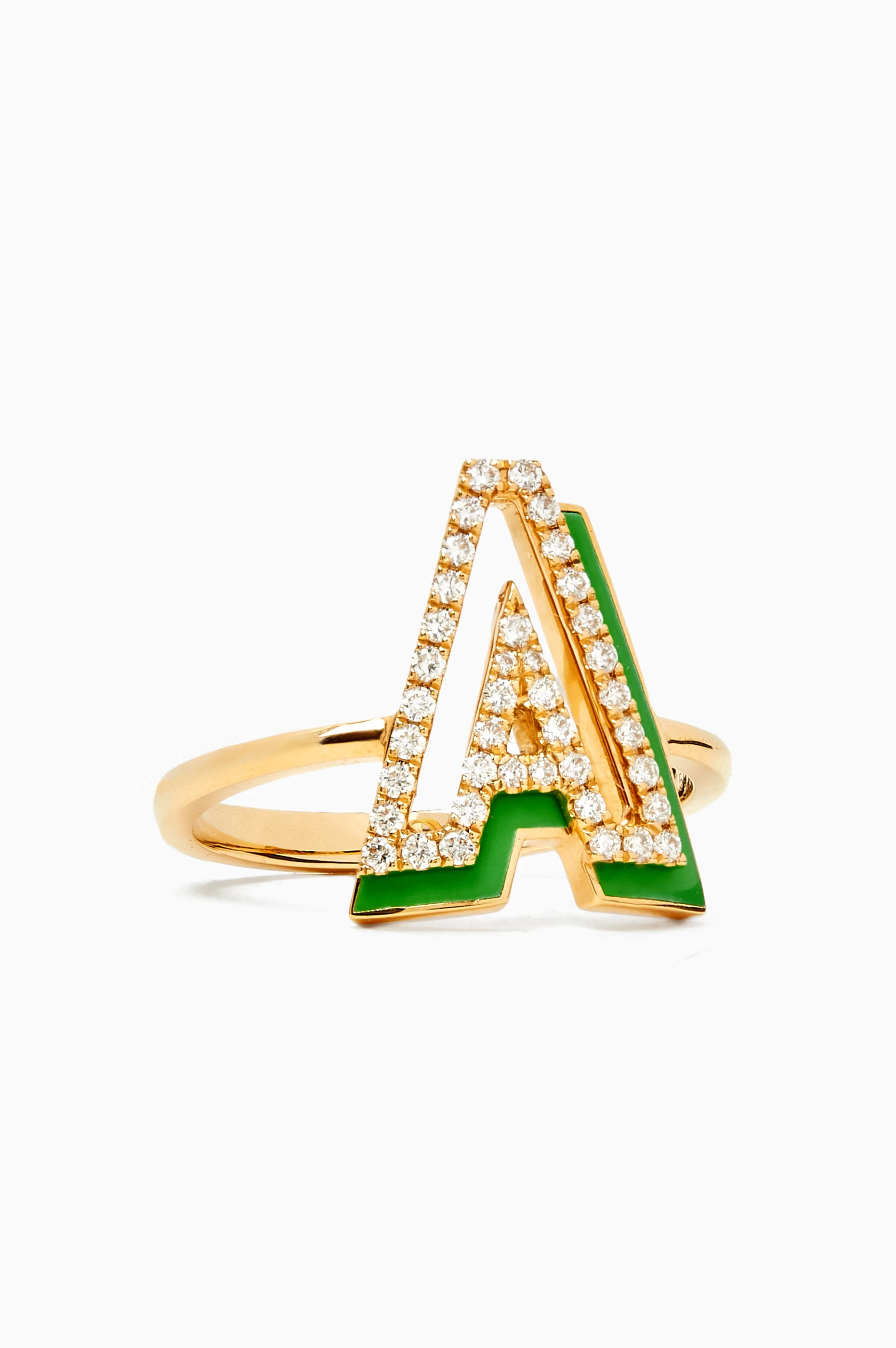 green letter ring
