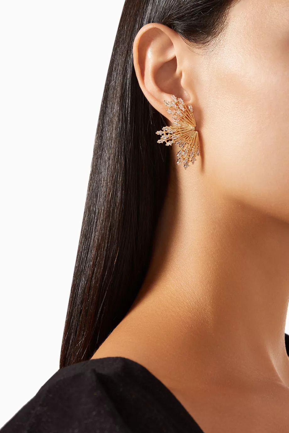 Buy Anton Heunis Gold Sunburst Stud Earrings in Gold plated Brass For Women Online Ounass Oman
